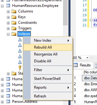 Sql Reindex A Database Analytics4all